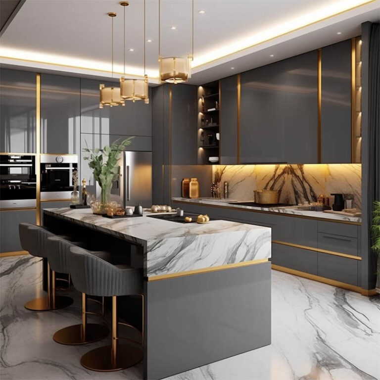 Modern Dark Grey Kitchen Cabinets | Grey Modern Kitchen Cabinets