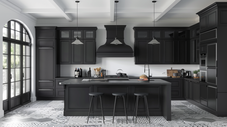 22+ Black Kitchen Cabinets With Black Countertops Design Ideas